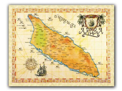 Aruba Map Poster | POSTER-ARUBA