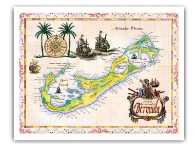 Bermuda Map Framing Print | FP12